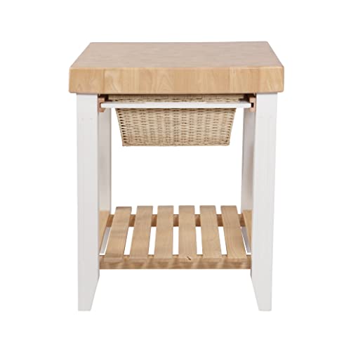 Powell Furniture Kitchen Island, White, 30" x 30" x 36.1/4"