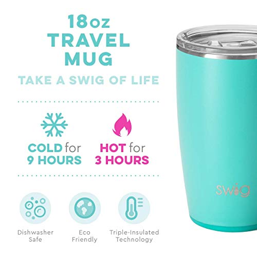 Swig Life Wanderlust + Matte Aqua Coffee Lovers Gift Set, Includes (2) 18oz Travel Mugs, Triple Insulated, Stainless Steel, Easy to Clean, and Dishwasher Safe