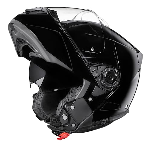 Daytona Glide Helmet - Hi Gloss Black - Lightweight Dirt Bike Helmet with Anti-Scratch Shield - DOT Approved Anti Fog Helmet with Dual Density EPS Liner - Bluetooth Compatible - XL - 4.13 Pounds