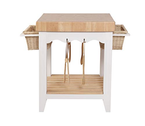 Powell Furniture Kitchen Island, White, 30" x 30" x 36.1/4"