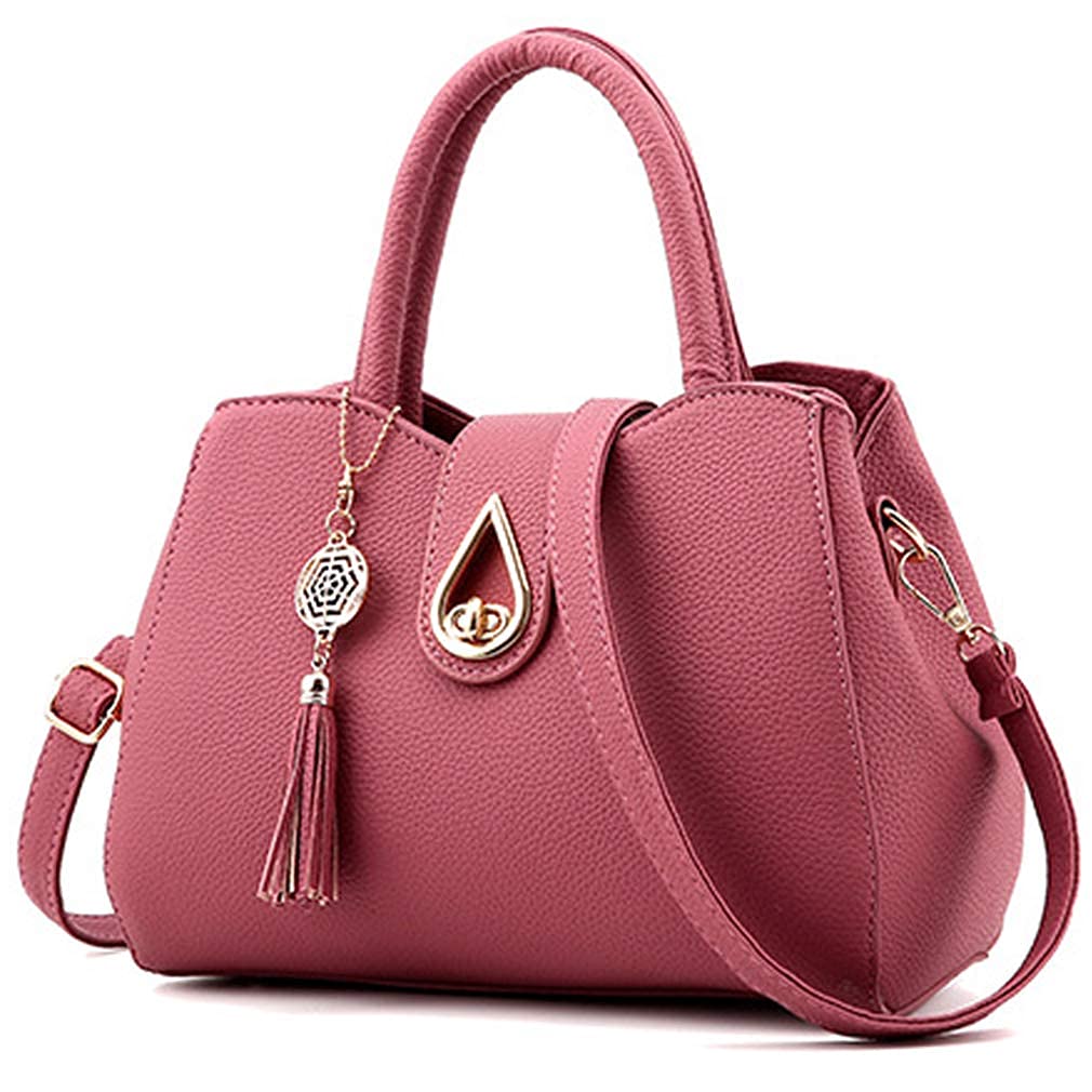 Pahajim Womens Handbag Tote Leather Purses Shoulder bags Satchel Bags Tote Bags Tote Purses for Women(Dark pink)
