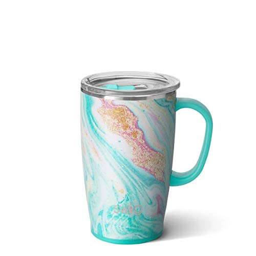 Swig Life Wanderlust + Matte Aqua Coffee Lovers Gift Set, Includes (2) 18oz Travel Mugs, Triple Insulated, Stainless Steel, Easy to Clean, and Dishwasher Safe