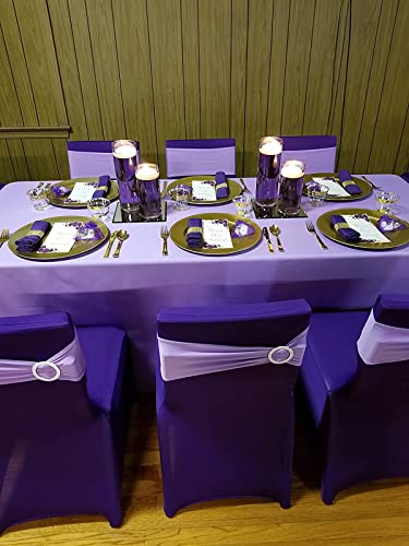 PLOYMONO Purple Heavy Duty Cloth Napkins - 17 x 17 Inch Solid Washable Polyester Dinner Napkins - Set of 8 Napkins with Hemmed Edges - Great for Weddings, Parties, Banquets Dinner & More