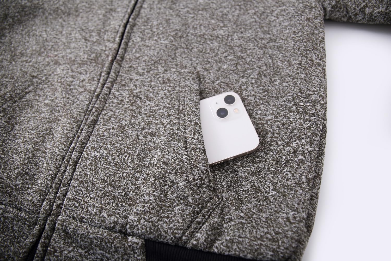 Plus Size S-5XL Marled Fleece Hoodie for Men Heavyweight Sherpa Lined Full Zip Up Big&Tall Long Sleeve Winter Jacket Coat(Dk.Grey, 5XL)