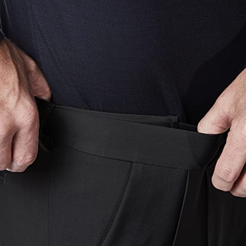 Haggar Mens Premium Comfort Classic Fit Pleat Front Reg. And Big & Tall Sizes Dress Pants, Black, 38W X 30L US