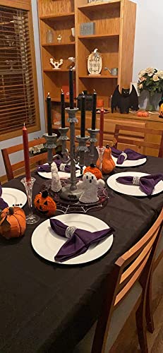 PLOYMONO Purple Heavy Duty Cloth Napkins - 17 x 17 Inch Solid Washable Polyester Dinner Napkins - Set of 8 Napkins with Hemmed Edges - Great for Weddings, Parties, Banquets Dinner & More