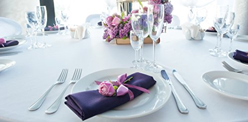 PLOYMONO Purple Heavy Duty Cloth Napkins - 17 x 17 Inch Solid Washable Polyester Dinner Napkins - Set of 8 Napkins with Hemmed Edges - Great for Weddings, Parties, Banquets Dinner & More