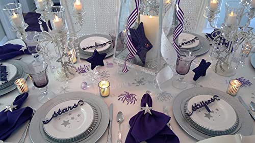 PLOYMONO Purple Heavy Duty Cloth Napkins - 17 x 17 Inch Solid Washable Polyester Dinner Napkins - Set of 8 Napkins with Hemmed Edges - Great for Weddings, Parties, Banquets Dinner & More