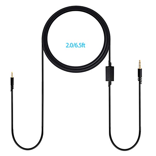 Meijunter Cable for Astro A10/A40 Wired Gaming Headset - Inline Mute 3.5mm Male Extension Wire 2m/6.5 ft,Black