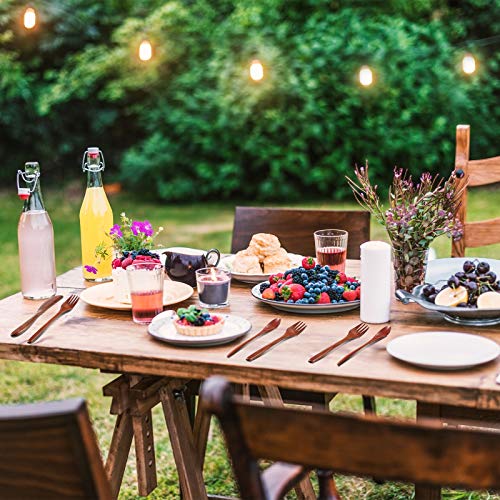 Wooden Spoon Fork Knife Cutlery Set Wooden Dinner Utensil Set Kitchen Wooden Flatware Tableware Cutlery Set Includes Wooden Spoon, Fork, Knife (12 Pieces)