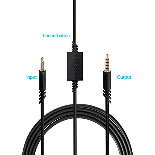 Meijunter Cable for Astro A10/A40 Wired Gaming Headset - Inline Mute 3.5mm Male Extension Wire 2m/6.5 ft,Black