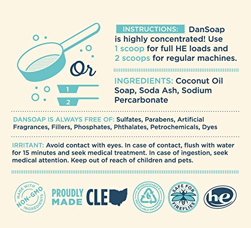 DanSoap Powdered Laundry Soap | Natural, Plastic Free | Unscented (70 Washes)