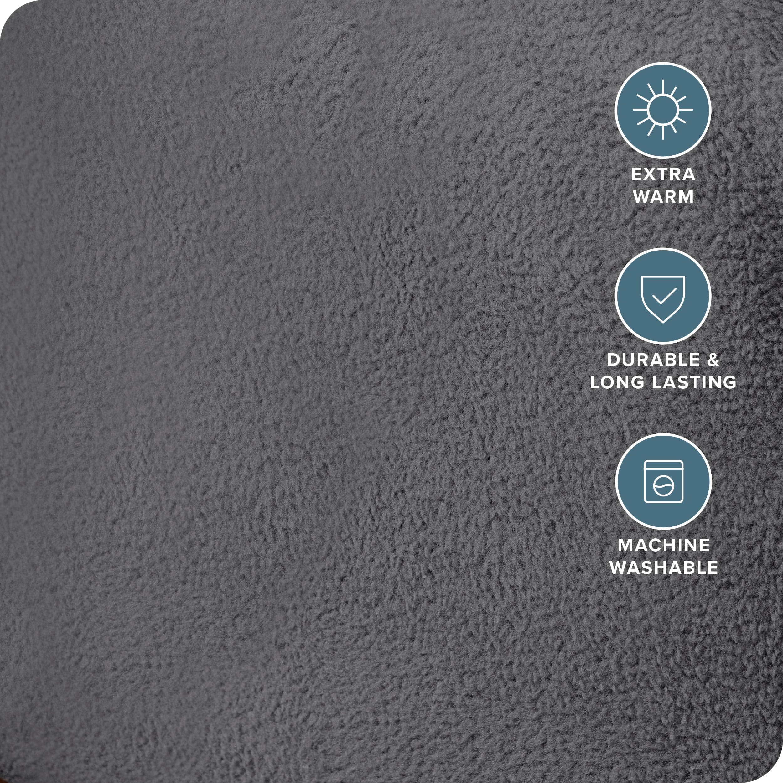 Bare Home Super Soft Fleece Fitted Sheet - Full Size - Extra Plush Polar Fleece - Deep Pocket - All Season Cozy Warmth (Full, Grey)