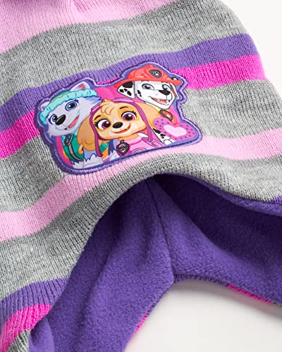 Nickelodeon Paw Patrol Girls Winter Hat and 2 Pair Mittens or Gloves (Age 2-7), Size Age 4-7, Paw Patrol Purple/Grey Glove 4-7