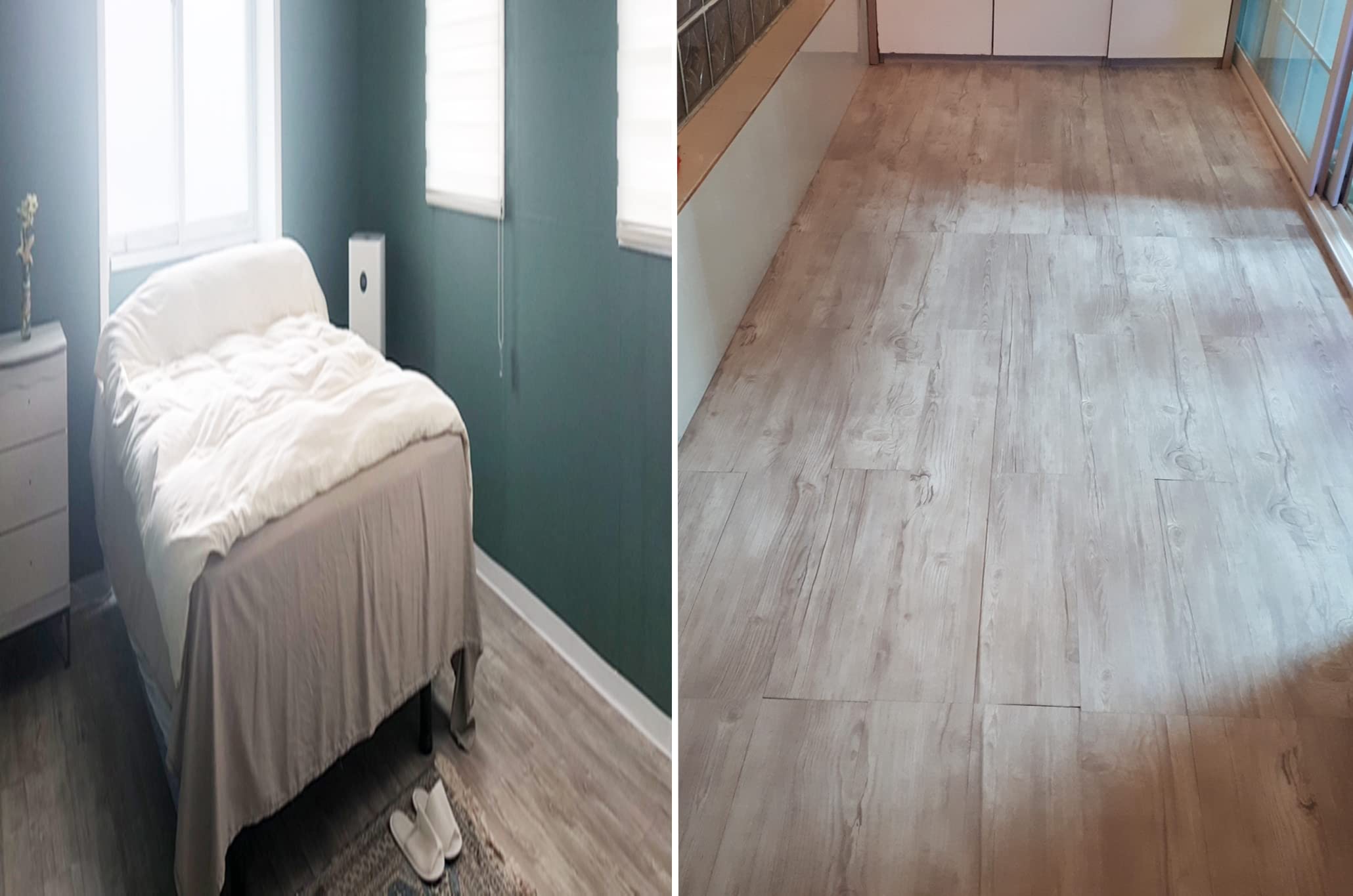 ROSEROSA Peel and Stick Engineered PVC Plank Wood Pattern Self Adhesive Durable Vinyl Flooring (ECK-909 : 5 Planks)