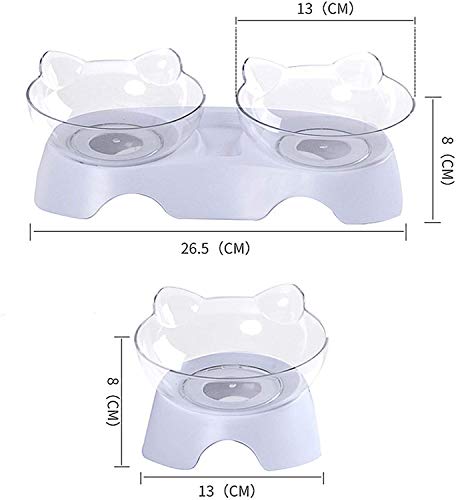 Purrbowl Orthopedic Anti-Vomiting Cat Feeder, 15 Degree Tilted Design Neck Guard Stand Raised, for Cats and Small Dog (Double)