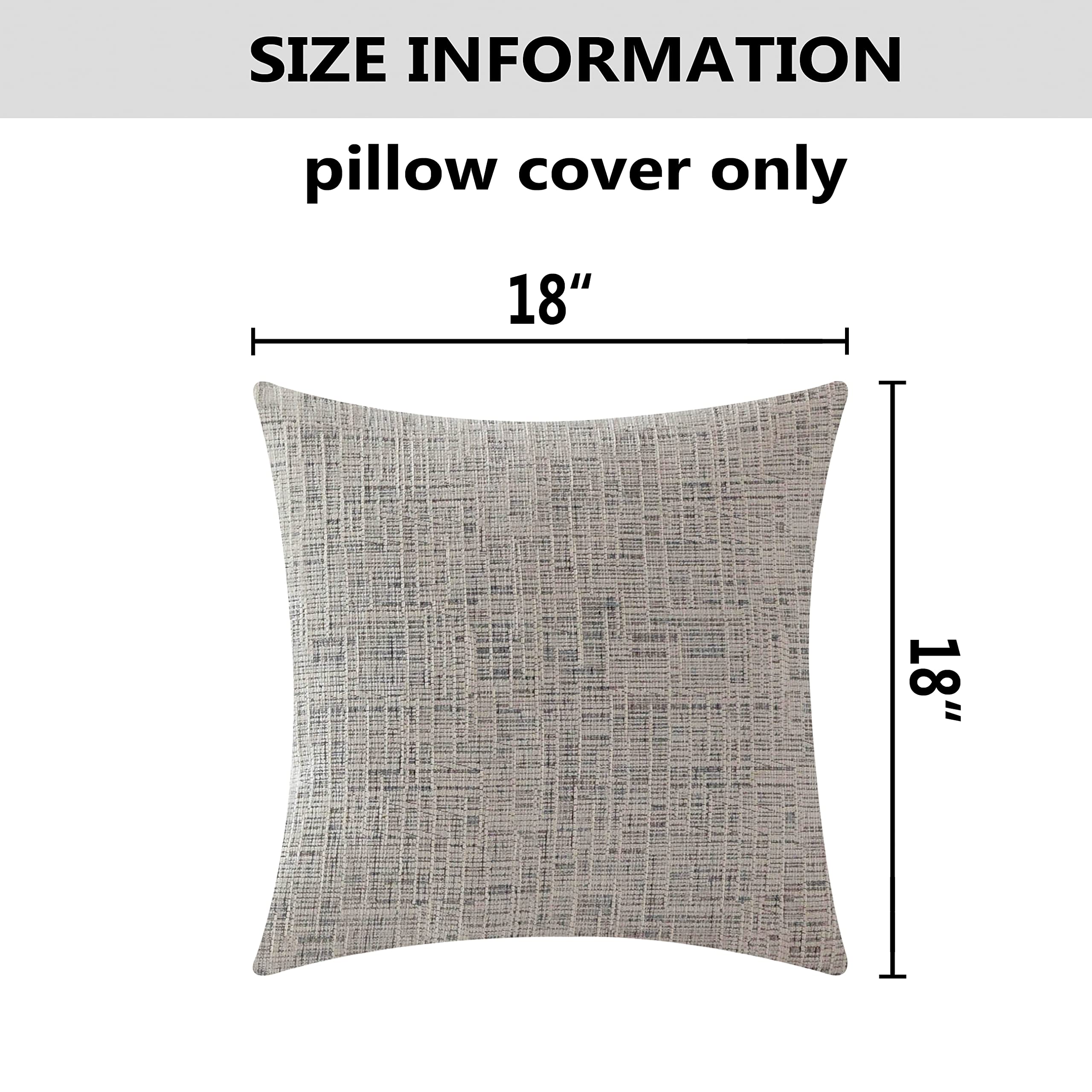 Home Brilliant Decorative Accent Pillow Covers Chenille Throw Pillows for Couch Bedroom Plush Cushion Cover for Sofa, 2 Pack, 18x18 inch (45cm), Cream Mixed Black