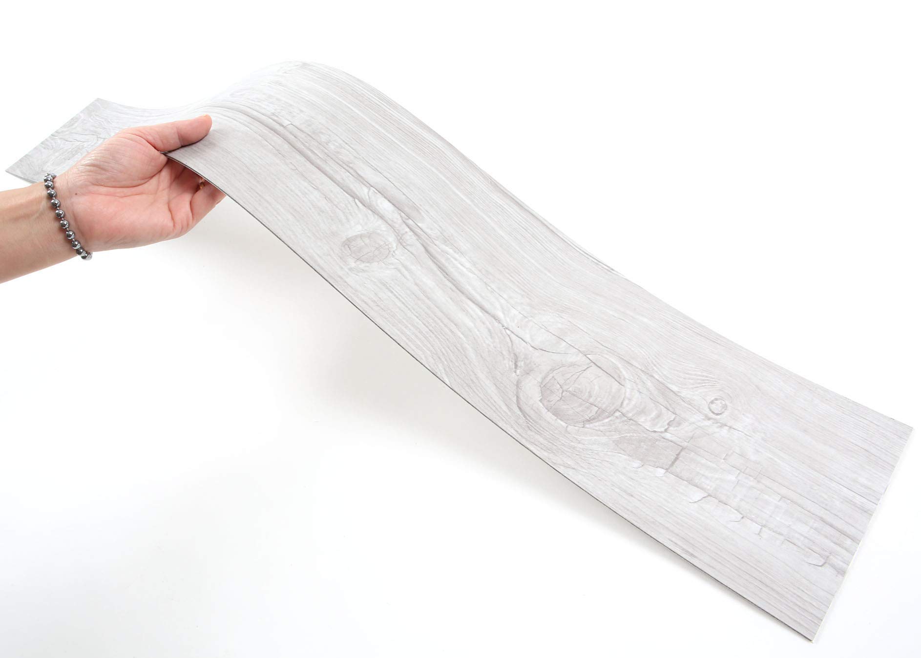 ROSEROSA Peel and Stick Engineered PVC Plank Wood Pattern Self Adhesive Durable Vinyl Flooring (ECK-909 : 5 Planks)