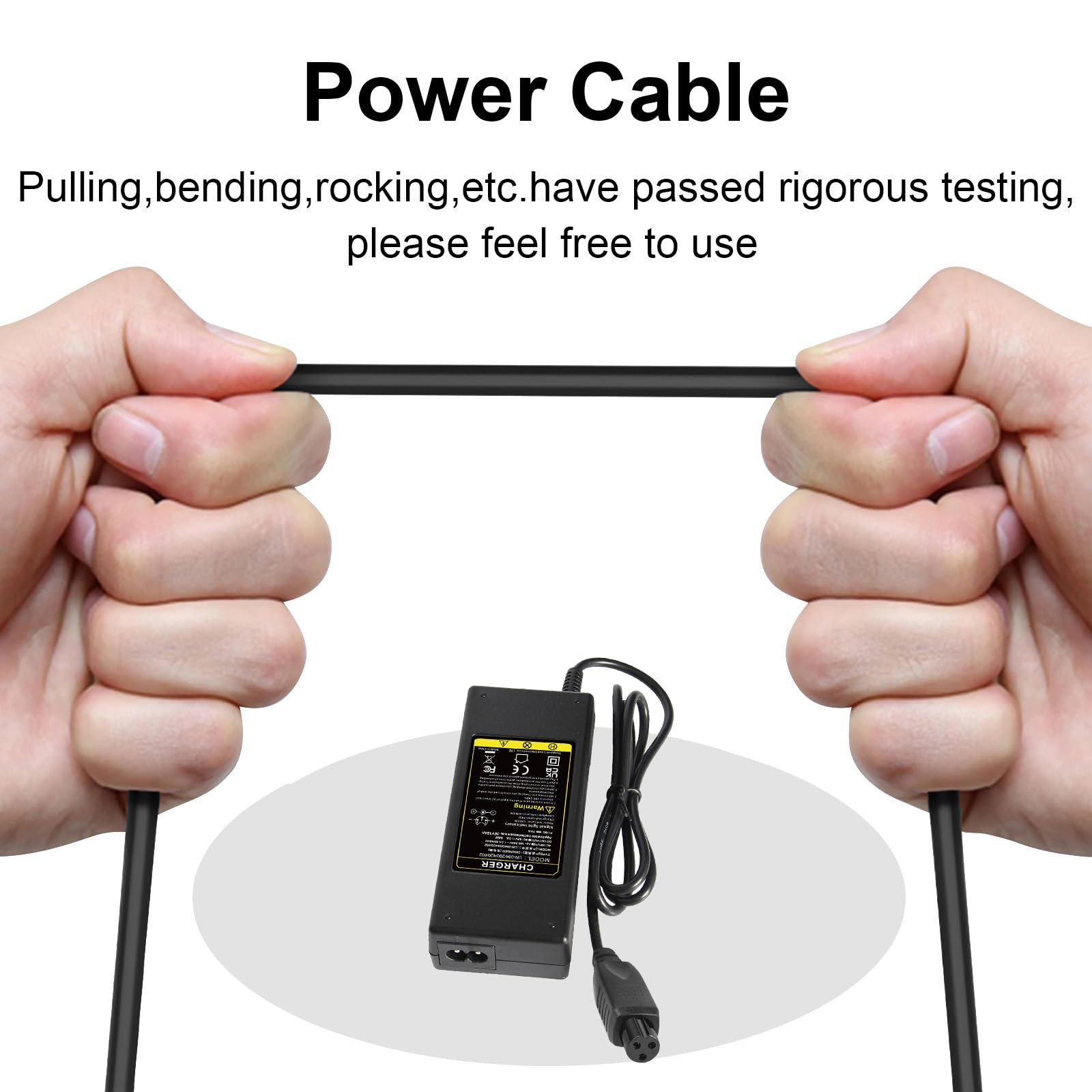 Fancy Buying 42V 2A 3-Prong Inline Connector Battery Charger for 10S Lithium Battery Power Cord Supply, Battery Charger for Electric Scooter