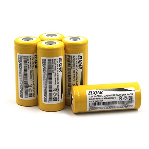 (5-Pack) 1.2V 1200mAh 4/5A Ni-CD Battery Pack for Lithonia ELB-1210N ELB-1201N KR-1500AUL KR1100AE KR-1200AUL ASC0086 Exit Sign Emergency Light