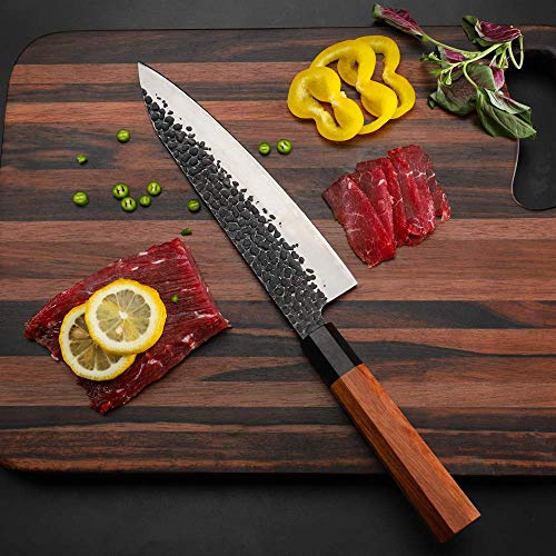 FAMCÜTE 8 Inch Professional Japanese Chef Knife And 1000/6000 2 Side Grit Professional Sharpening Stone Kitchen Sets for Home Kitchen & Restaurant