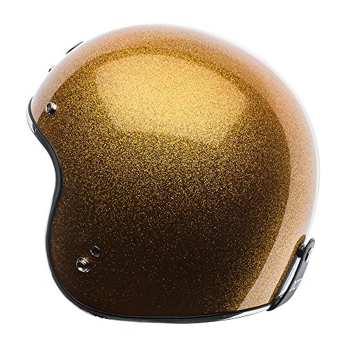 TORC Unisex-Adult Open-face Style (T50 Route 66) 3/4 Motorcycle Helmet with Solid Color (Gold Metallic), Large