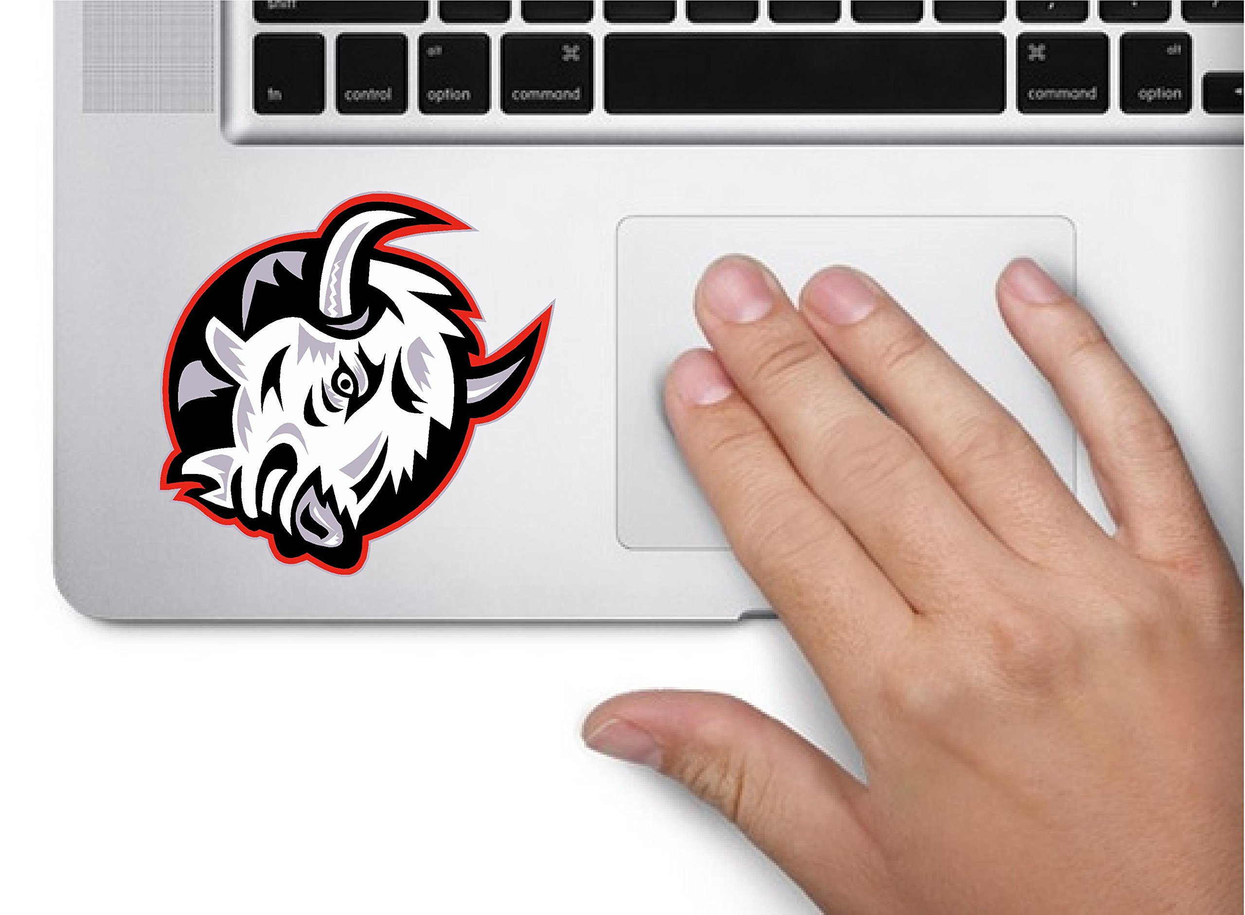 Mascot Angry Silver Bison Horns Looking Right 3x3.1 inches America Sticker Decal die Cut Vinyl - Made and Shipped in USA
