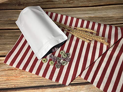 100 Pack Matte White Mylar Stand Up Bags - 5.5x7.8 Inches Resealable Smell Proof Packaging Pouch, Sealable Foil Bags for Food Storage, Sample Pouches