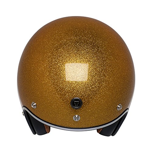 TORC Unisex-Adult Open-face Style (T50 Route 66) 3/4 Motorcycle Helmet with Solid Color (Gold Metallic), Large