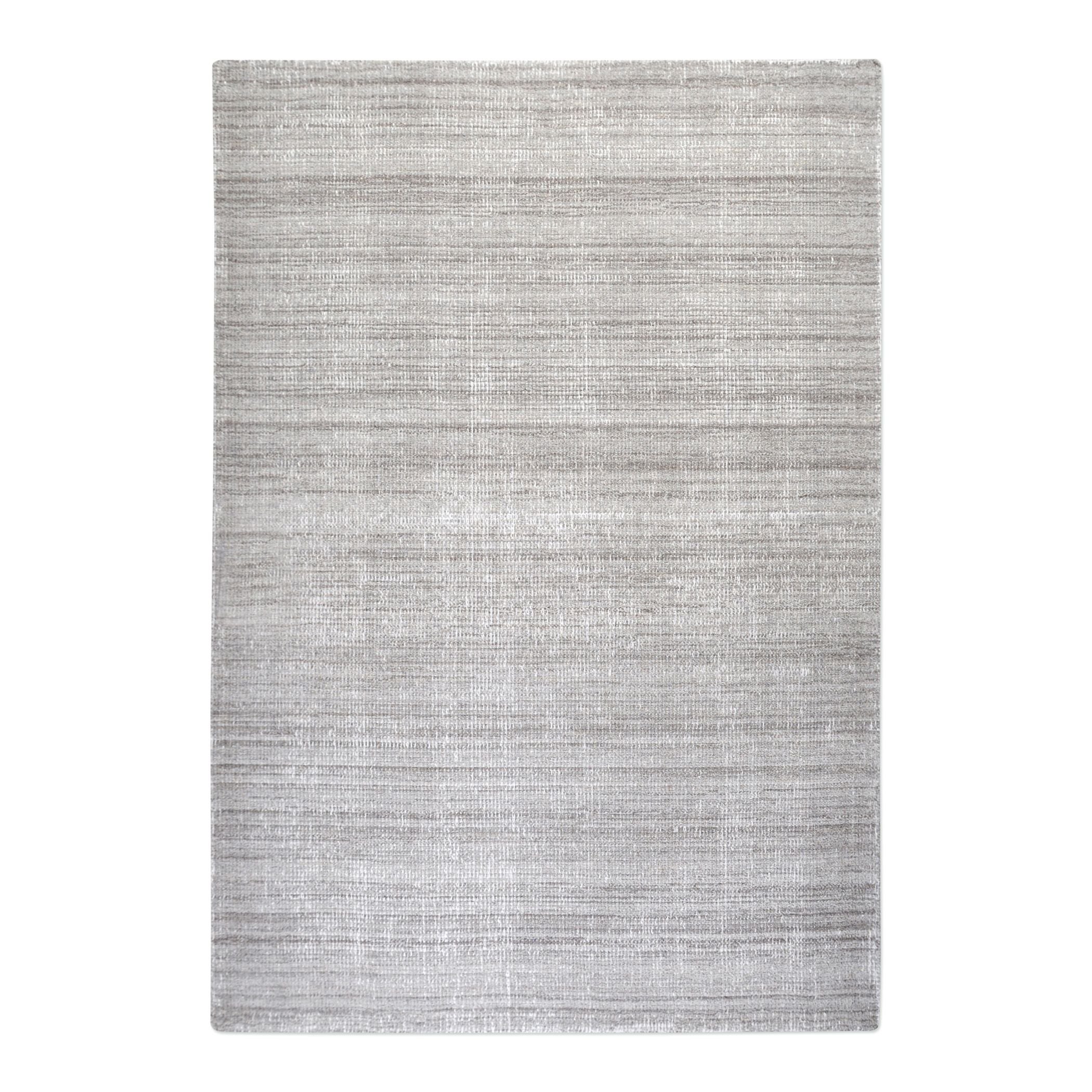 MY SWANKY HOME Hand Woven Wool Soft Dark Gray Area Rug | 8 x 10 Striated Striped