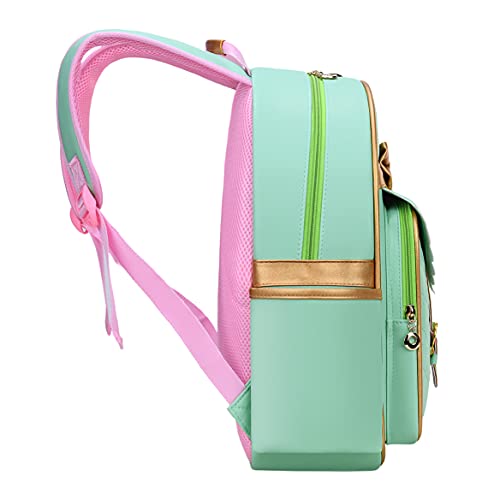 Gazigo Children Princess Waterproof PU Backpack for Girls Elementary School Girl Bookbags
