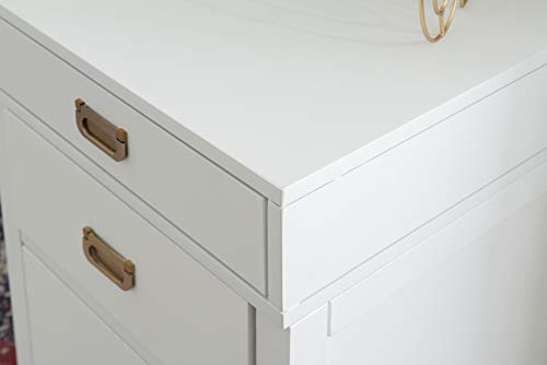Linon White Modern Classic Side Storage Sadie Desk