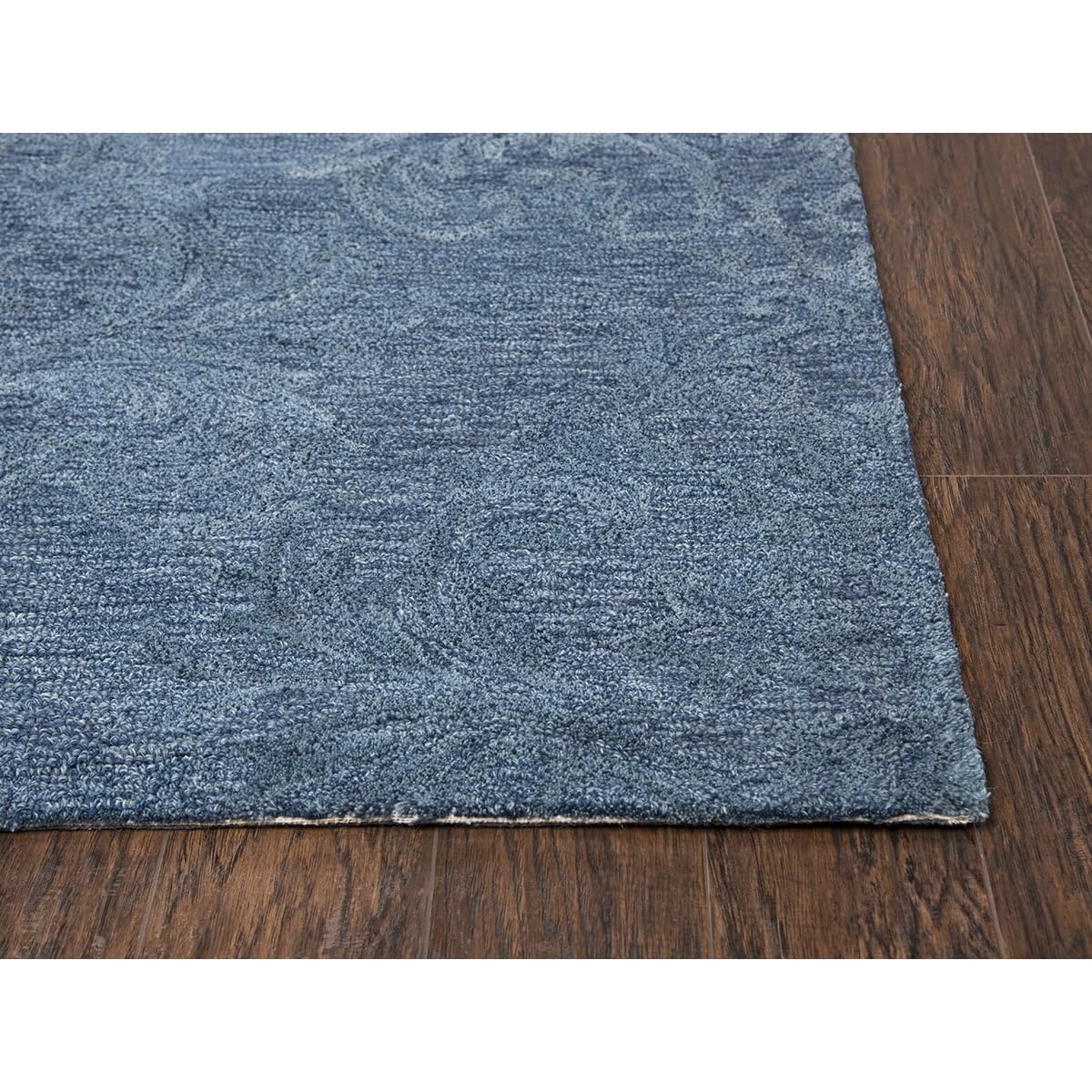 Rizzy Home | FA175B | Fifth Avenue Collection | Wool Area Rug | 8' x 10' | Blue/Gray/Rust/Blue Damask