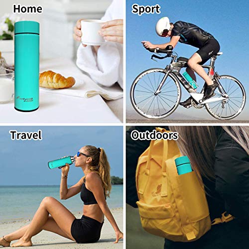 Fortyone Thermos Cup Coffee Thermos Bottle Coffee mugstainless Steel Cup Vacuum Insulated Cup With temperature display Keep Drinks Hot or Cold (Green) (Green)