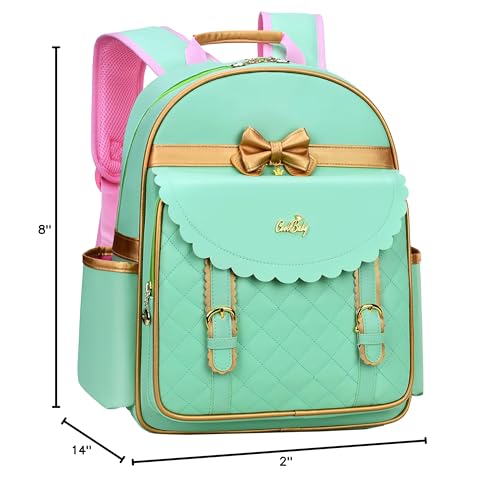 Gazigo Children Princess Waterproof PU Backpack for Girls Elementary School Girl Bookbags