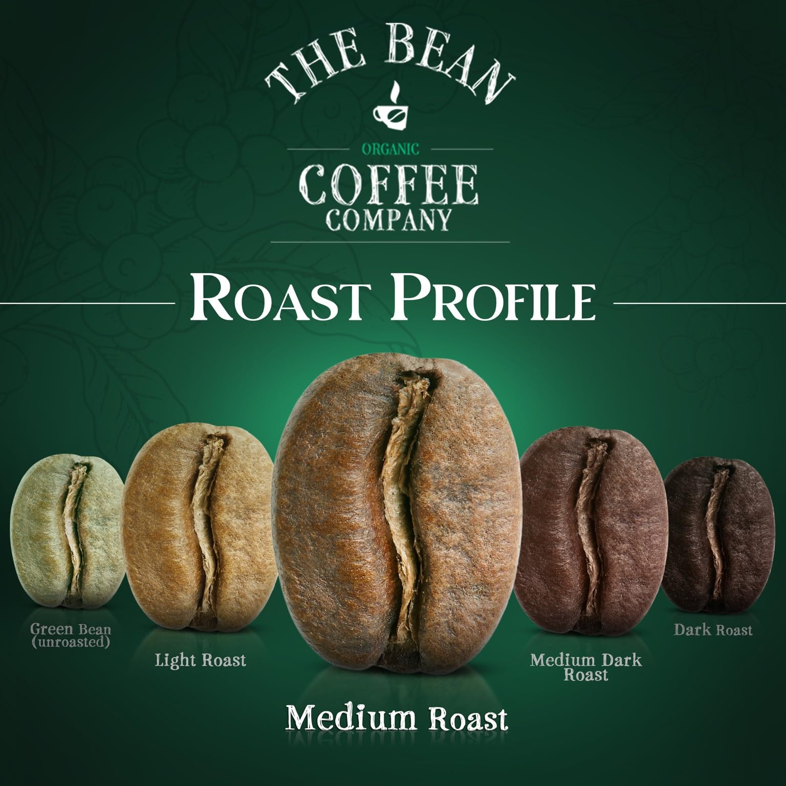 The Bean Organic Coffee Company Vanilla Bean, Medium Roast, Ground Coffee, 16-Ounce Bag,Café molido tostado organico
