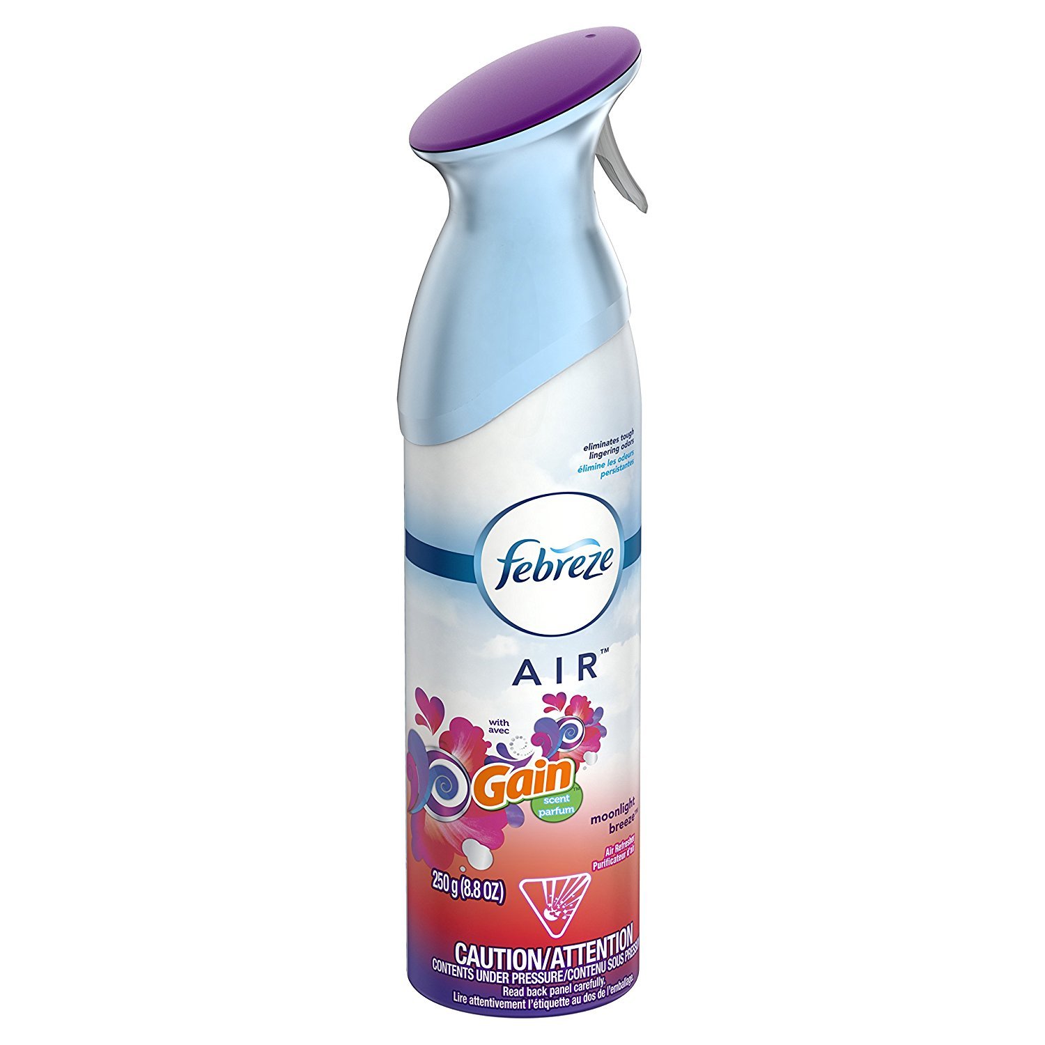 Febreze Air Refresher - with Gain Moonlight Breeze Scent - with New OdorClear Technology - Net Wt. 8.8 OZ (250 g) Per Bottle - Pack of 2 Bottles