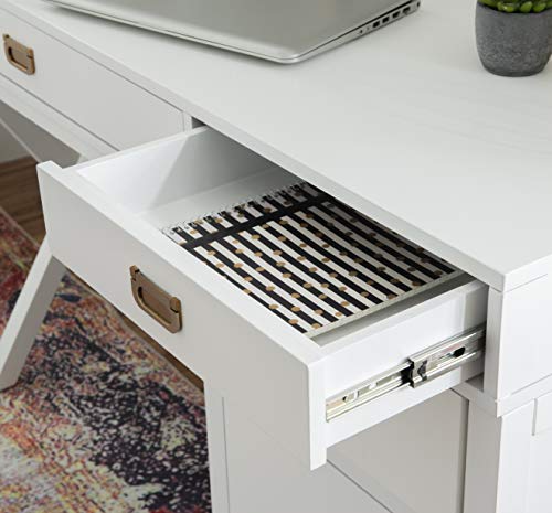 Linon White Modern Classic Side Storage Sadie Desk