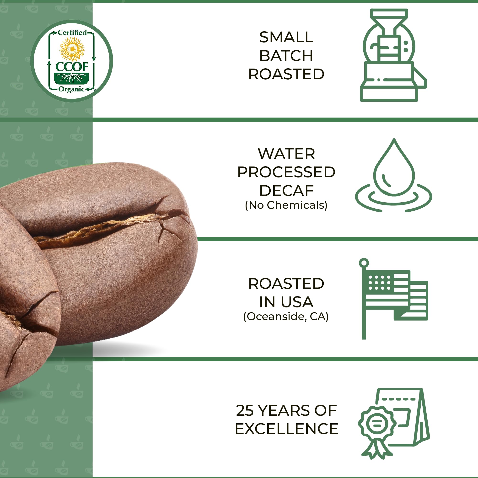 The Bean Organic Coffee Company Vanilla Bean, Medium Roast, Ground Coffee, 16-Ounce Bag,Café molido tostado organico