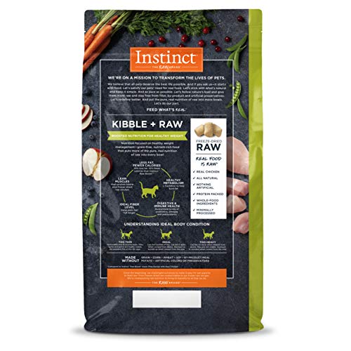 Instinct Raw Boost Healthy Weight, Natural Dry Cat Food with Freeze Dried Pieces, Grain Free Recipe - Real Chicken, 4.5 lb. Bag
