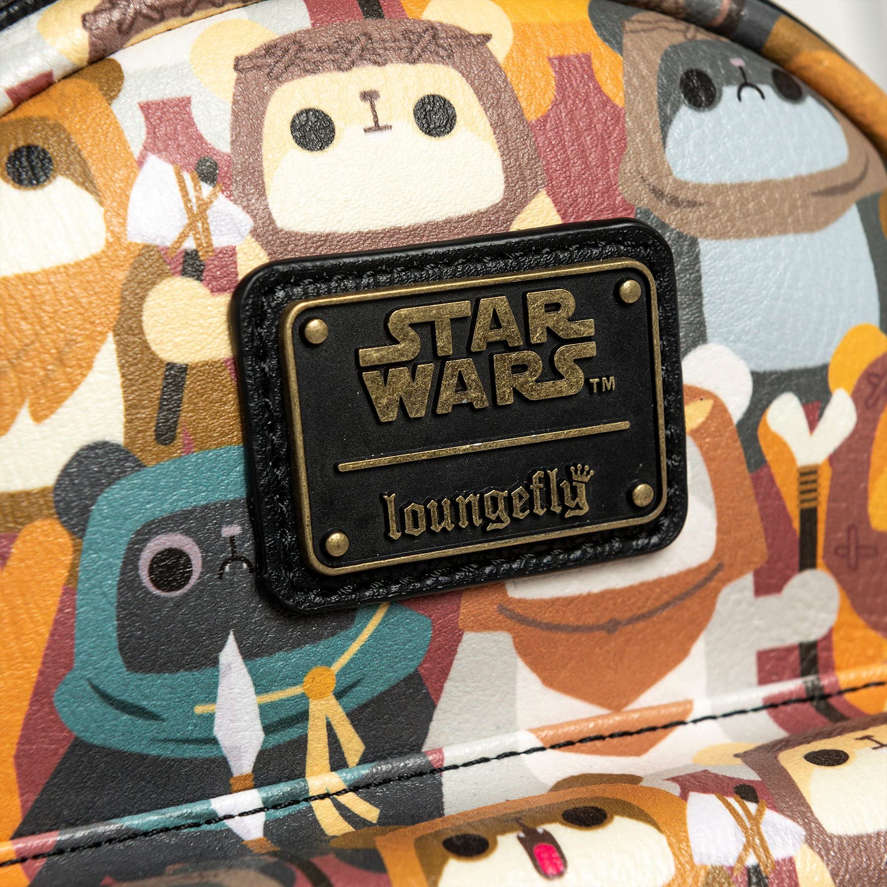 Loungefly Women's Star Wars Ewok Chibi AOP Double Strap Shoulder Bag Purse