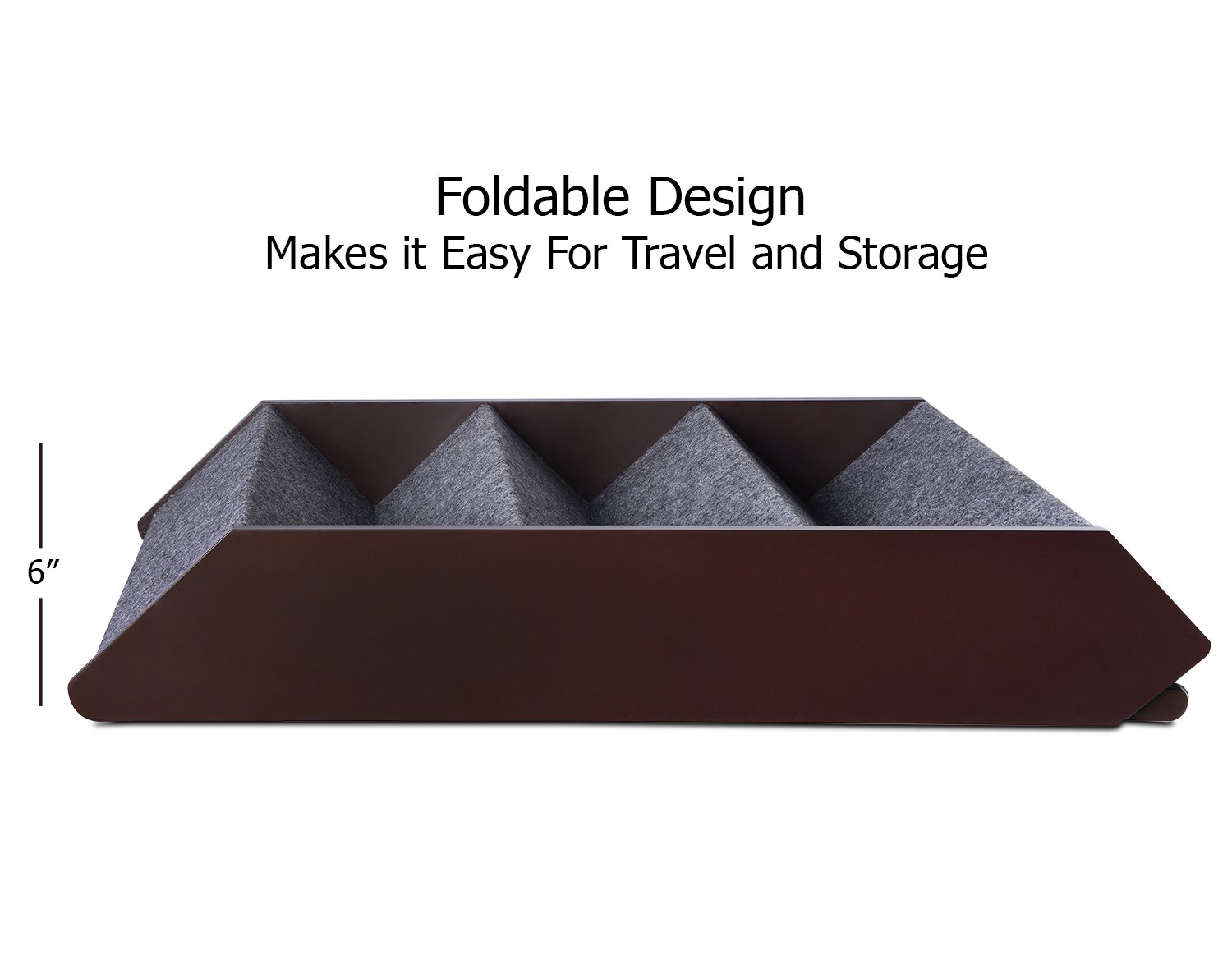 Arf Pets Wood Dog Stairs, 4 Levels Height Adjustment Wide Pet Steps for Dogs and Cats, Foldable