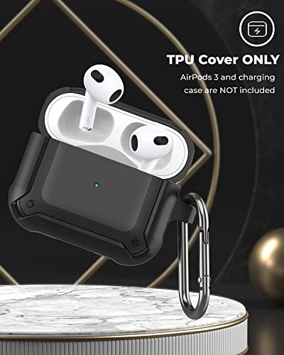 ProCase AirPods 3 Case 2021 with Keychain, Full-Body Rugged Protective Shockproof Carrying Case Cover for AirPods 3rd Generation -Black