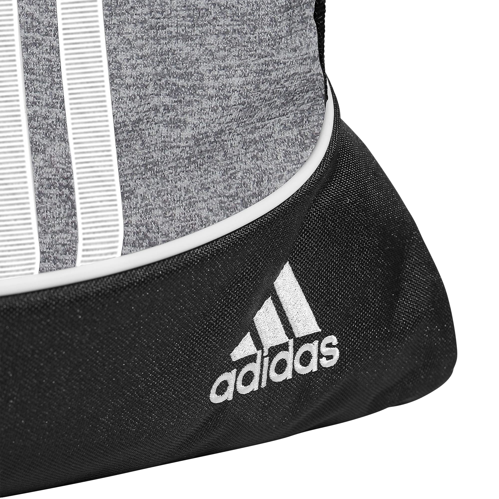 adidas Unisex Alliance Sackpack (12L) Lightweight Athletic Small Drawstring Team Sports Workout Bag, Jersey Onix Grey/Black/White, One Size