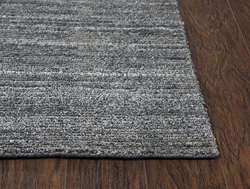 Rizzy Home | GH719A | Grand Haven Collection | Wool / Viscose Area Rug | 8' x 10' | Denim /Gray/Rust/Blue Solid