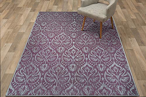 Couristan Marseille Cassis Indoor/Outdoor Area Rug, 2' x 3'7", Plum-Ivory