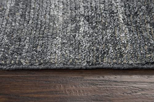 Rizzy Home | GH719A | Grand Haven Collection | Wool / Viscose Area Rug | 8' x 10' | Denim /Gray/Rust/Blue Solid