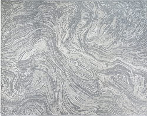 Gertmenian Indoor Outdoor Area Rug, Classic Flatweave, Washable, Stain & UV Resistant Carpet, Deck, Patio, Poolside & Mudroom, 6x9 Ft Medium, Abstract Ocean Current, Grey Cream, 22287