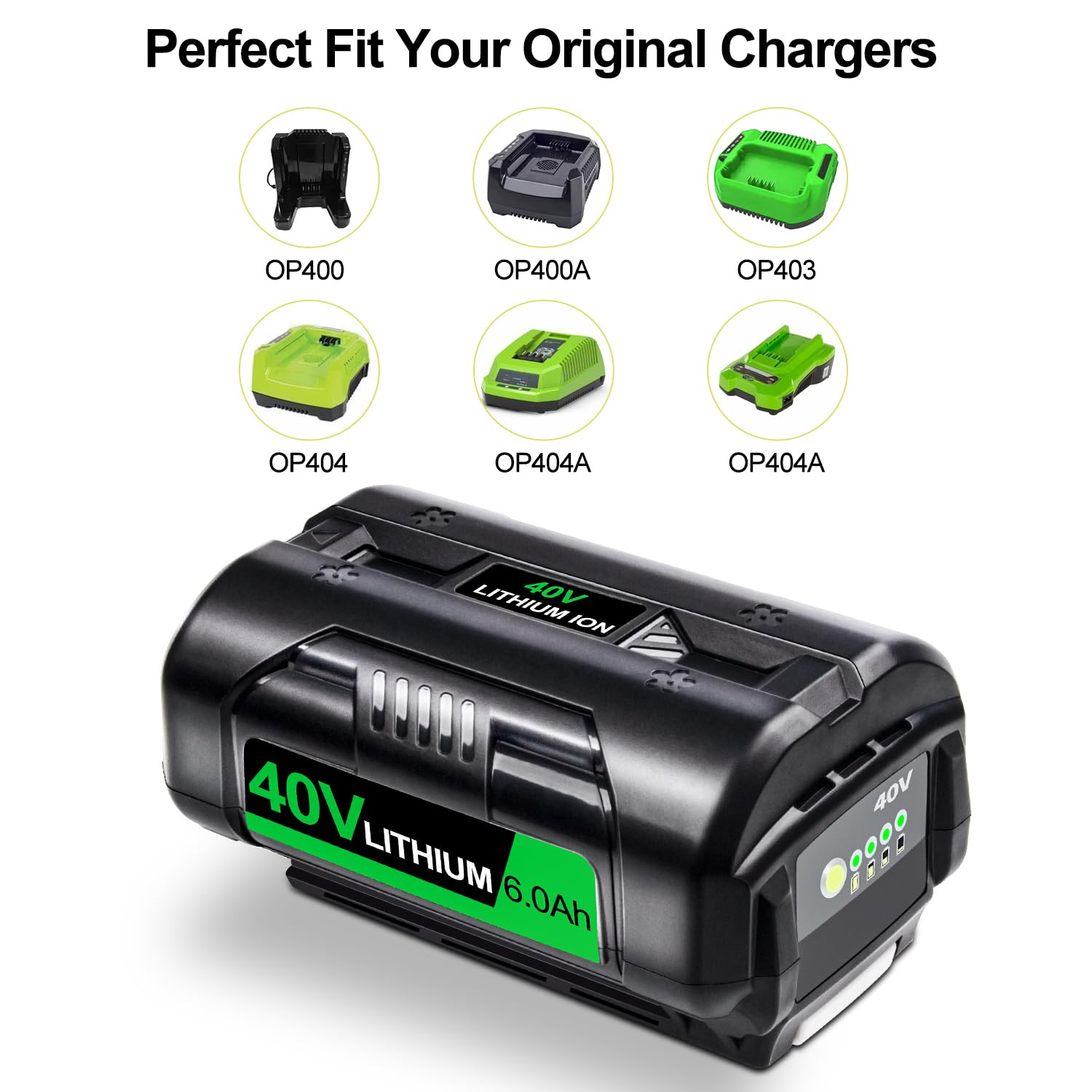 DTK 40V Lithium Battery Replacement for Ryobi 40V Battery OP4026 OP40201 OP40261 OP4040 OP4050 OP40601