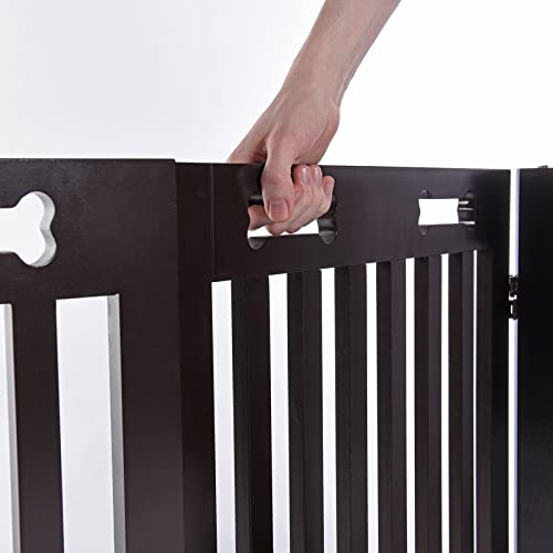 Arf Pets Freestanding Dog Gate, 2 Panel Extension, 360° configurable Wooden Fence, 40" Wide, 31.5" Tall, Foldable, for The House - Indoor Use
